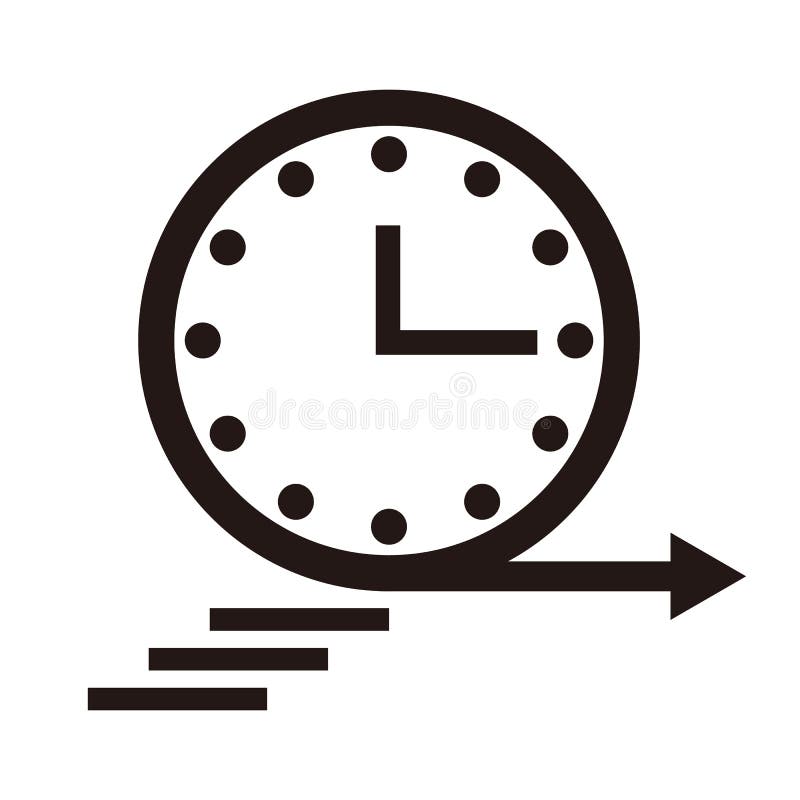 A Clock Vector Icon Representing the Advance of Time. Simple Flat ...