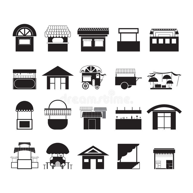 Vectors Food Shop Black Circle on White Background Stock Vector ...