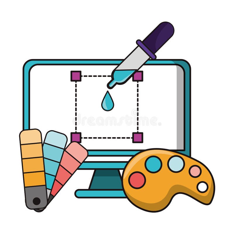 Vectors and Graphic Design Digital Tools Stock Vector - Illustration of ...