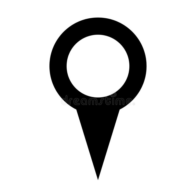 A Simple Black Map Pin Icon. Vector. Stock Vector - Illustration of ...