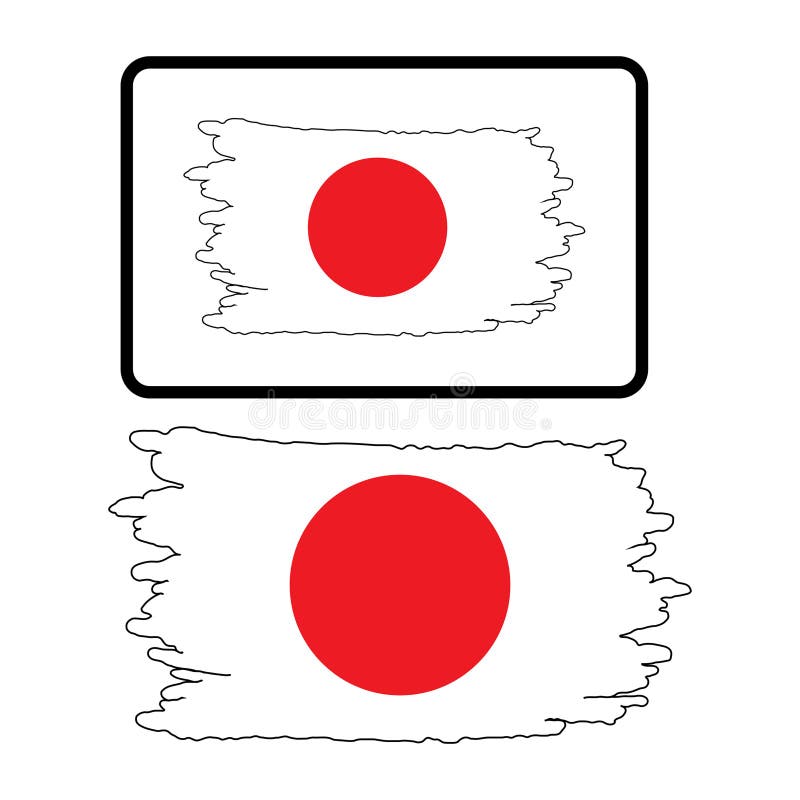 Vectors Illustration Icon Japanese Flag Symbol Design Stock ...