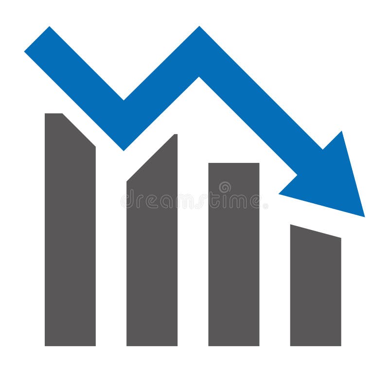 Low Arrow and Graph Icon. Vector. Stock Vector - Illustration of ...
