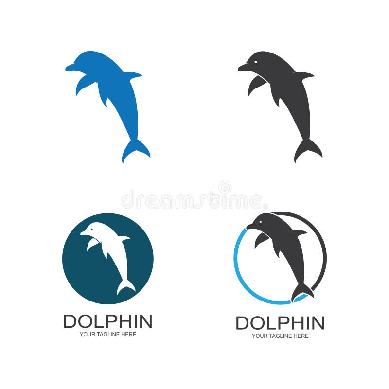 Vectorsjabloon Van Pictogram Dolphin-logo Stock Illustratie ...