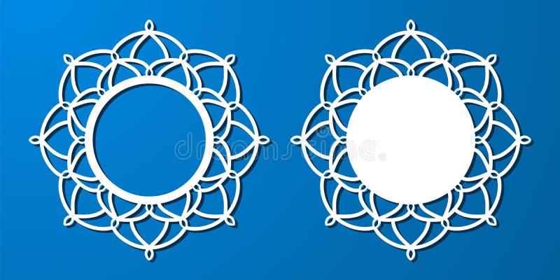 Vectorstencil Kanten Rond Kader Met Gesneden Openwork Patroon Vector ...