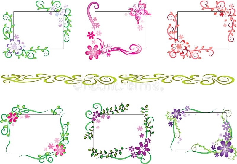 Vectort Beautiful Card Border Set Editorial Photo - Illustration of ...