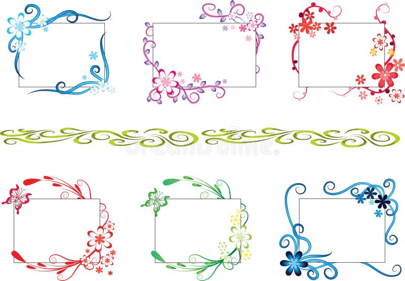 Vectort Beautiful Card Border Set Editorial Photo - Illustration of ...
