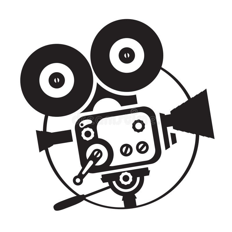 Vectortekenings Ouderwetse Filmcamera Vector Illustratie - Illustration ...