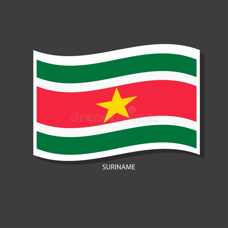 Vectorversiegolvende Vlaggen Van Suriname Vlag Vector Illustratie ...