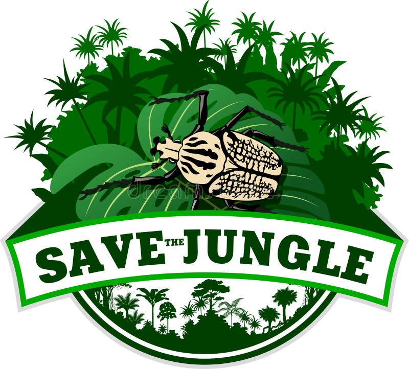 Vectorwildernisembleem Met Goliathkever Vector Illustratie ...