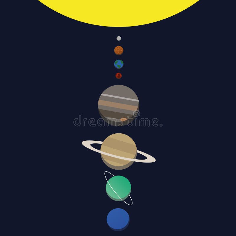 Vectro Illustration of Solar System. Flat Design. Stock Vector ...