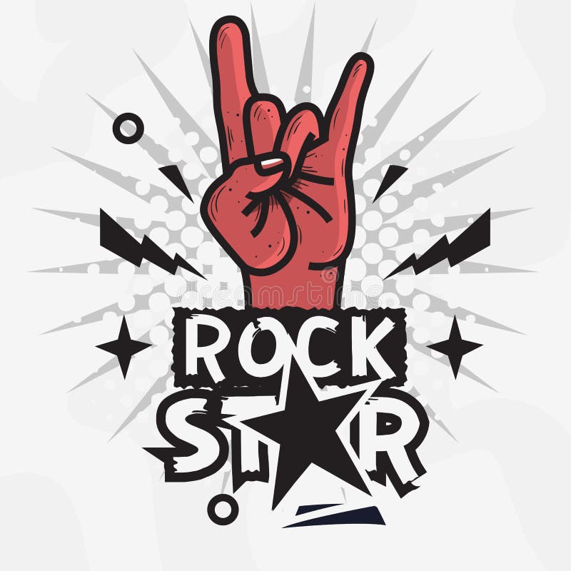 Vedette Du Rock Live To Rock Vector Design Avec Le Geste De Main De ...