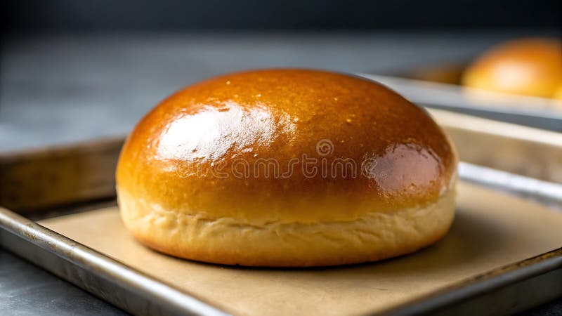 Vegan Baking Soft Vegan Baking Bread Bun with Golden Crust on Baking ...