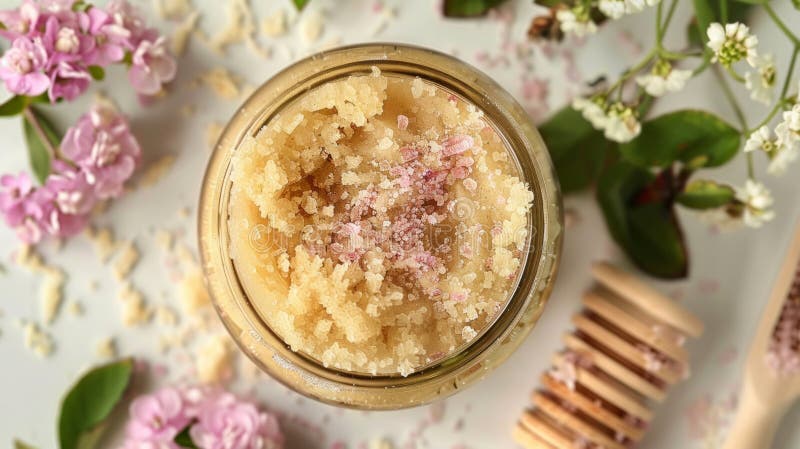 Vegan Body Scrub for Sensitive Skin Stock Illustration - Illustration ...