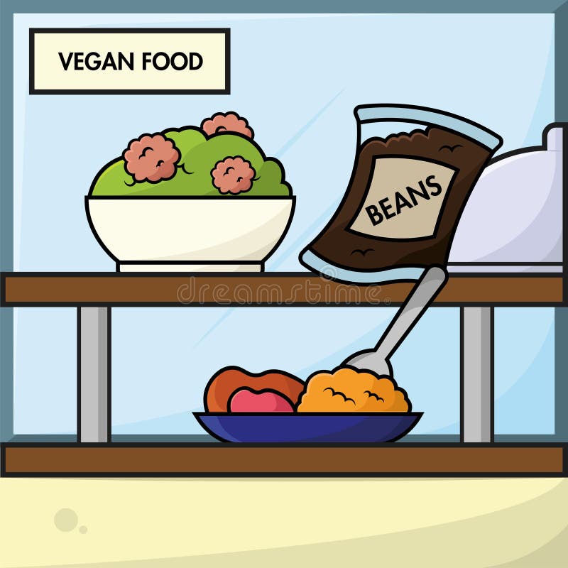 Vegan Buffet Display. Vector Stock Vector - Illustration of lunch ...