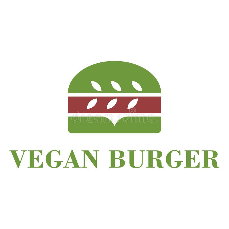 Vegan Burger Restaurant Flat Minimalist Logo Design Stock Vector - Illustration of hamburger ...