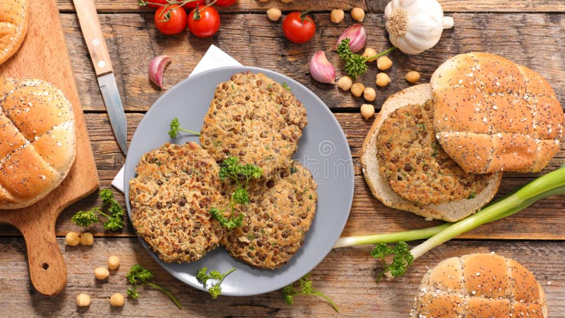 Vegan Burger Steak with Chickpea Stock Image - Image of lifestyle, diet ...