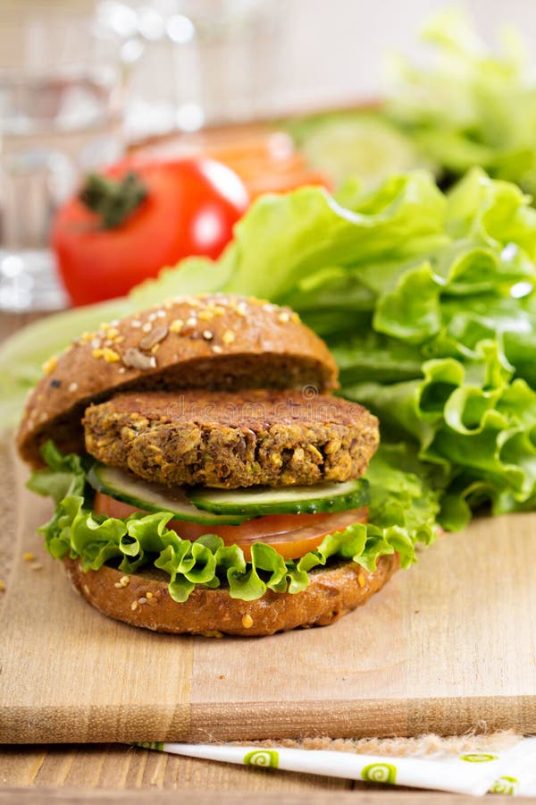 Vegan Burgers with Lentils and Pistashios Stock Image - Image of food ...
