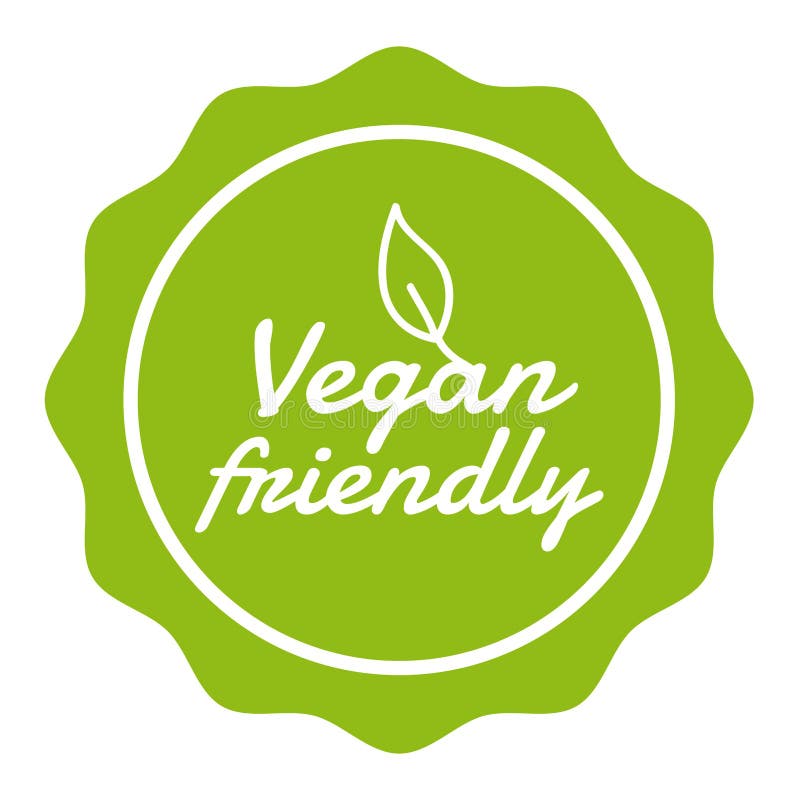 Vegan Friendly Badge, Logo, Icon. Flat Vector Illustration on White ...