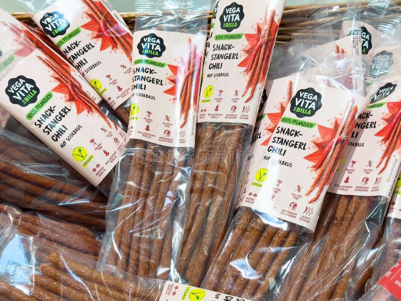 Vegan Chili Snack Sticks Packaging Display Editorial Photography ...