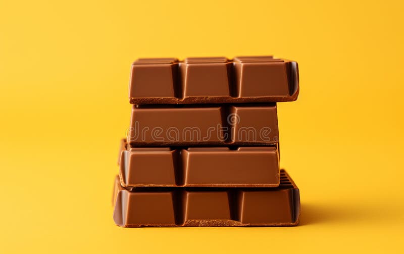 Vegan Chocolate on Yellow Background -Generative Ai Stock Photo - Image ...