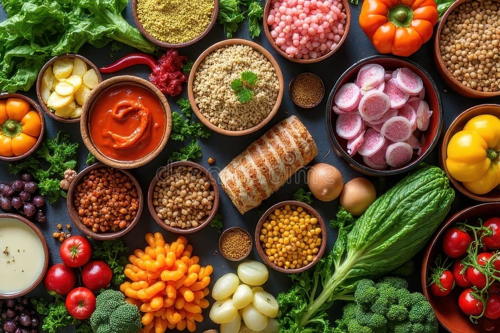 Vegan Clean Eating Meal Plan Stock Illustration - Illustration of ...