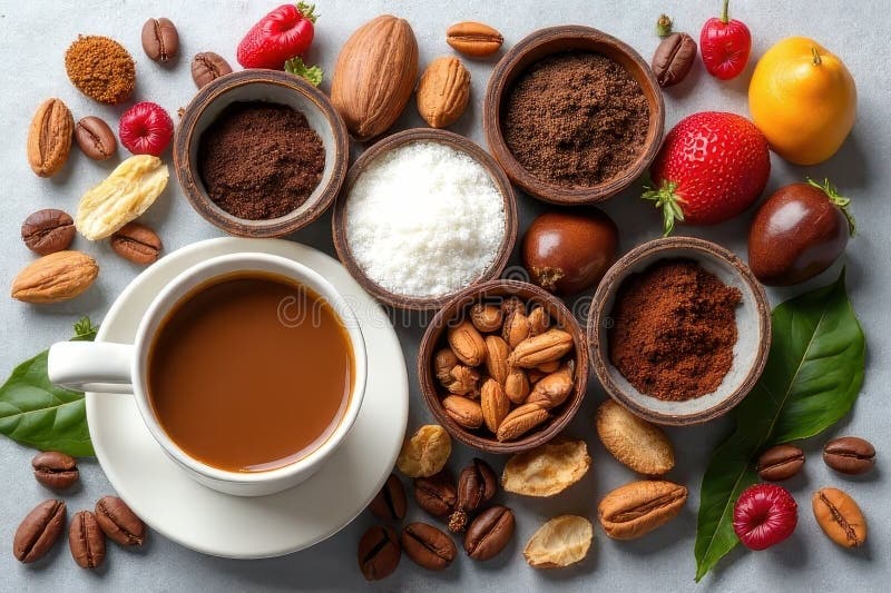 Vegan Coffee Artistry stock illustration. Illustration of based - 372071641