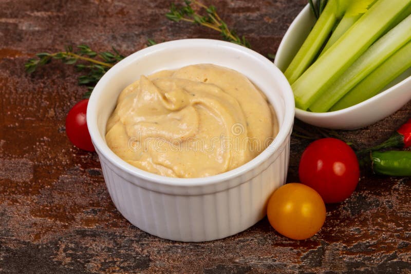Vegan cuisine - Humus stock image. Image of traditional - 137607933