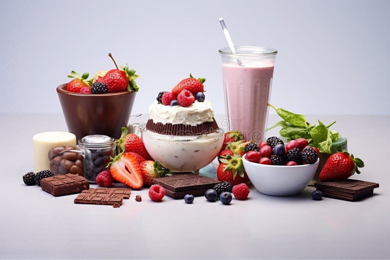 Vegan Dessert Assortment Spa Setting Stock Illustration - Illustration ...