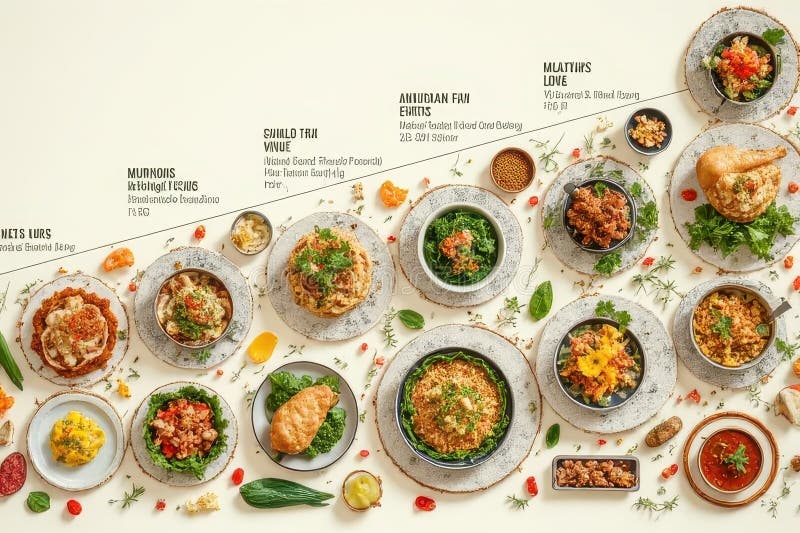 Vegan Food Evolution S Timeline Stock Illustration - Illustration of ...