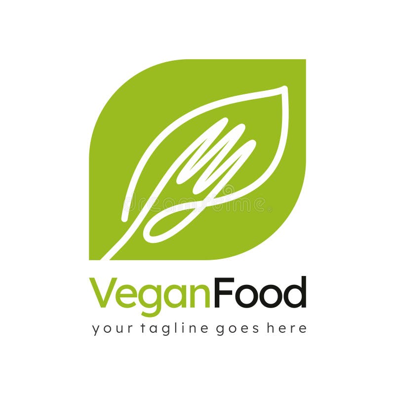 Vegan Food Logo stock illustration. Illustration of vegetarian - 385623094