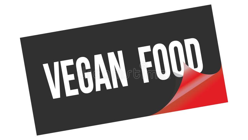 VEGAN FOOD Text on Black Red Sticker Stamp Stock Illustration ...
