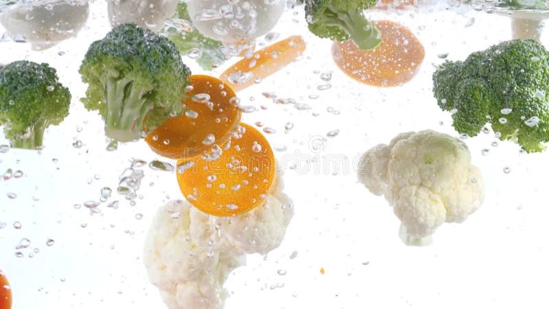 Vegetables Falling into Water Stock Video - Video of meal, drop: 188613521