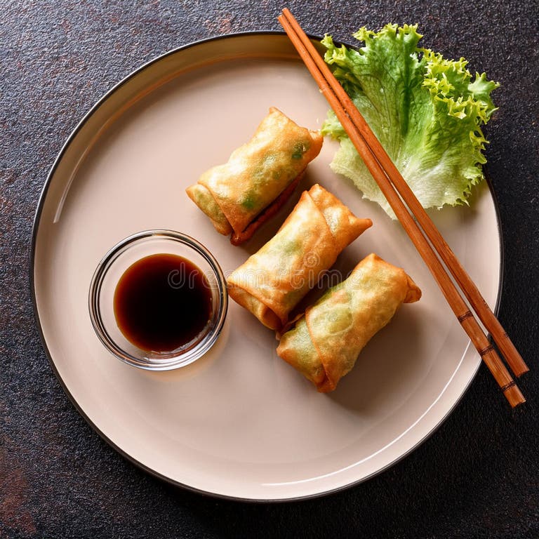 Vegan Spring Rolls, AI Generated Stock Illustration - Illustration of ...