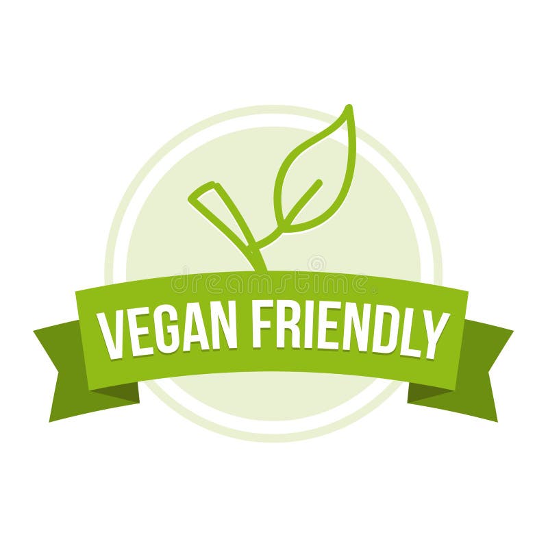 Vegan Friendly Badge, Logo, Icon. Flat Vector Illustration on White ...