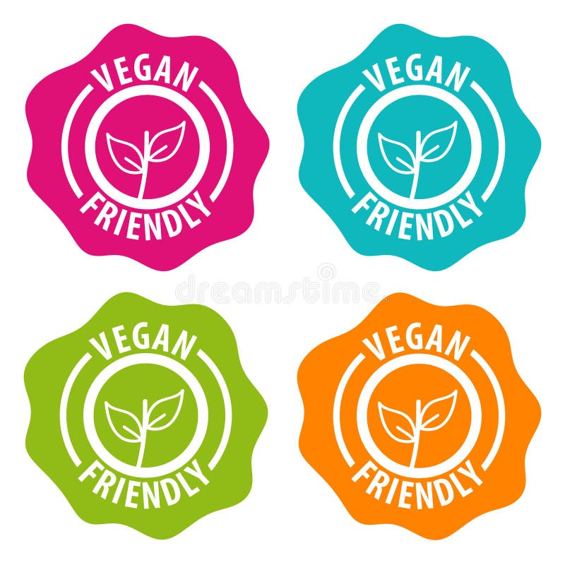 Vegan Friendly Badge, Logo, Icon. Flat Vector Illustration on White ...