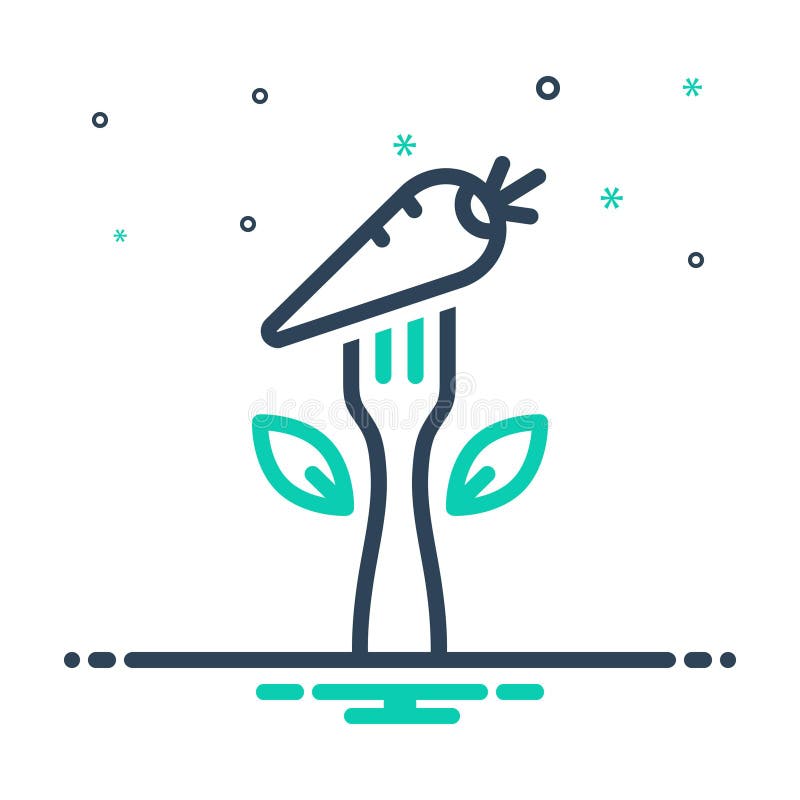 Mix Icon for Vegan, Vegetarian and Carrot Stock Illustration ...