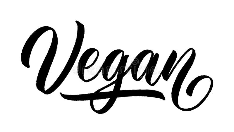 Vegan Lettering Sign. Hand Drawn Calligraphic Text Stock Vector ...