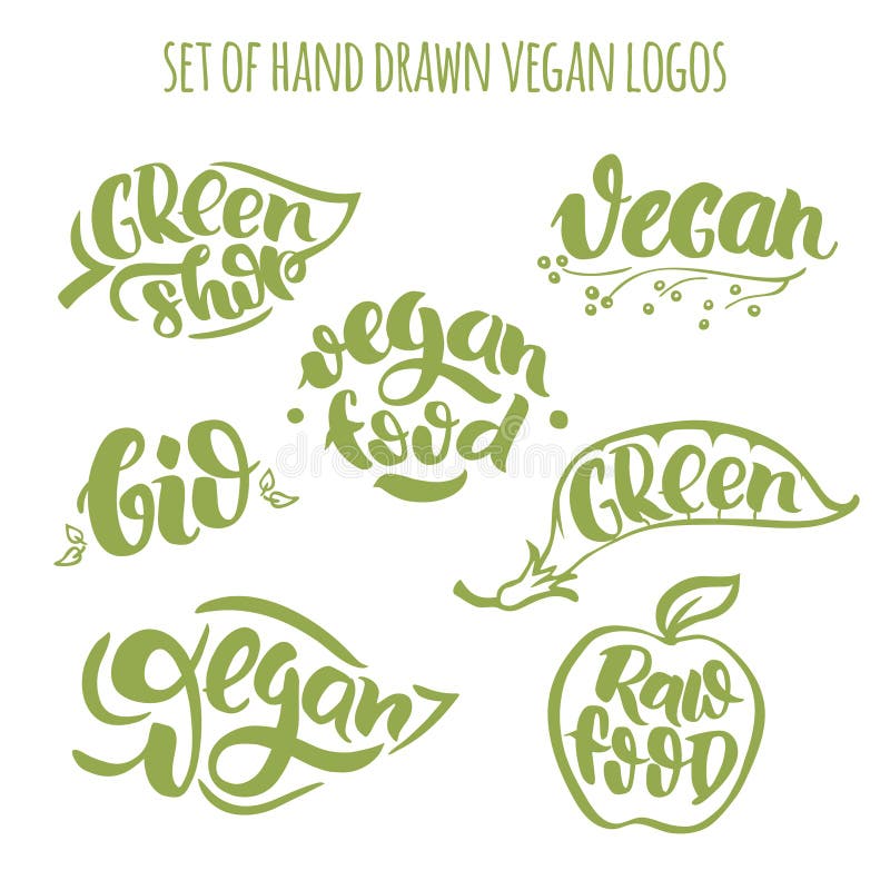 Vegan logos and icons stock vector. Illustration of emblem - 153595695