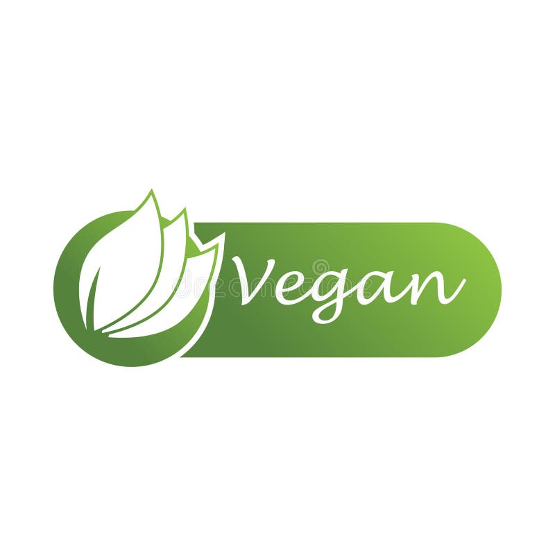 Vegan Logo Vector Template Symbol Design Stock Vector - Illustration of ...