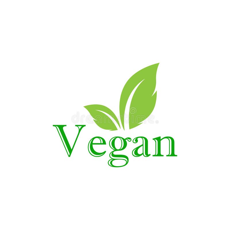 Vegan Logo Vector Template Symbol Design Stock Vector - Illustration of ...