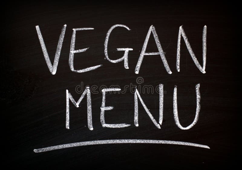 Vegan Menu Blackboard Sign stock illustration. Illustration of diet ...