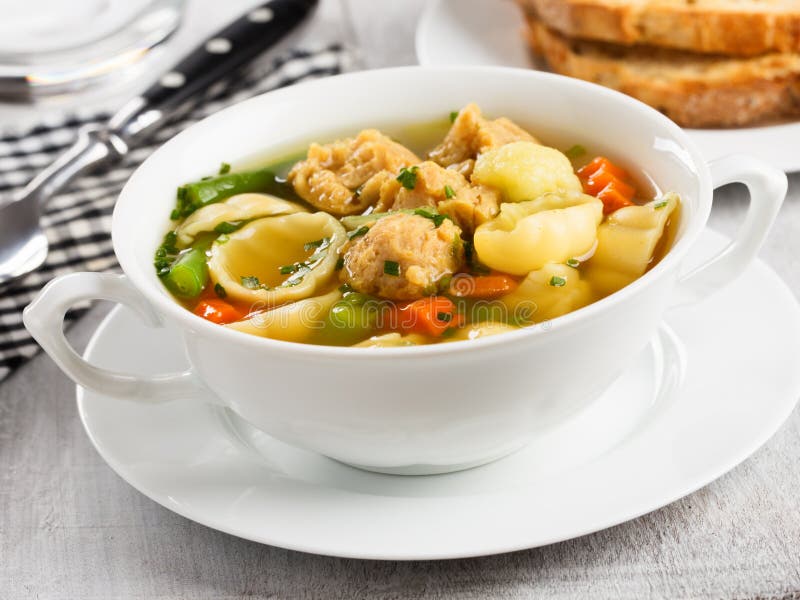 Vegan Noodle Soup with Soy Chunks Stock Image - Image of meal, mulligan ...