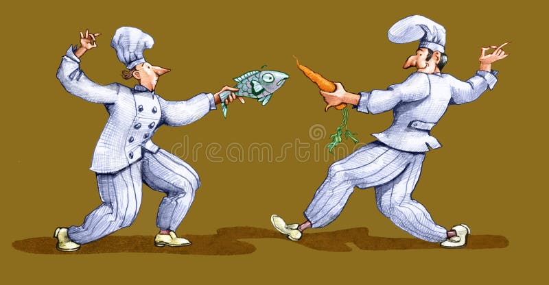 Chefs Fighting Fish Carrot Stock Illustrations – 1 Chefs Fighting Fish ...