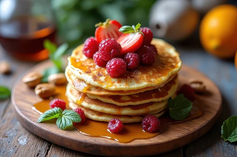 Vegan Pancake Delight stock illustration. Illustration of texture ...