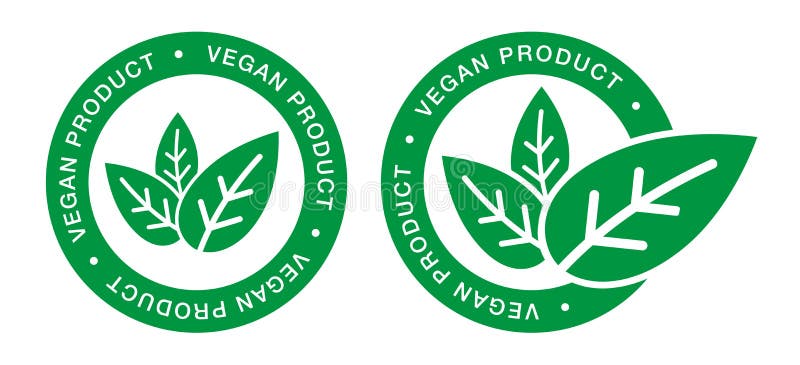 Vegan Product Labels Vector Set. Vegan Food Stamp Icons Stock Vector ...