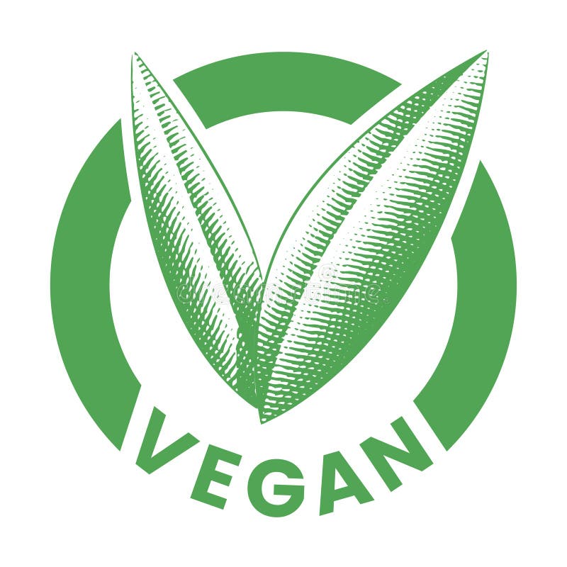 Vegan Round Icon with Engraved Green Leaves - Icon 6 Stock Vector - Illustration of mark ...