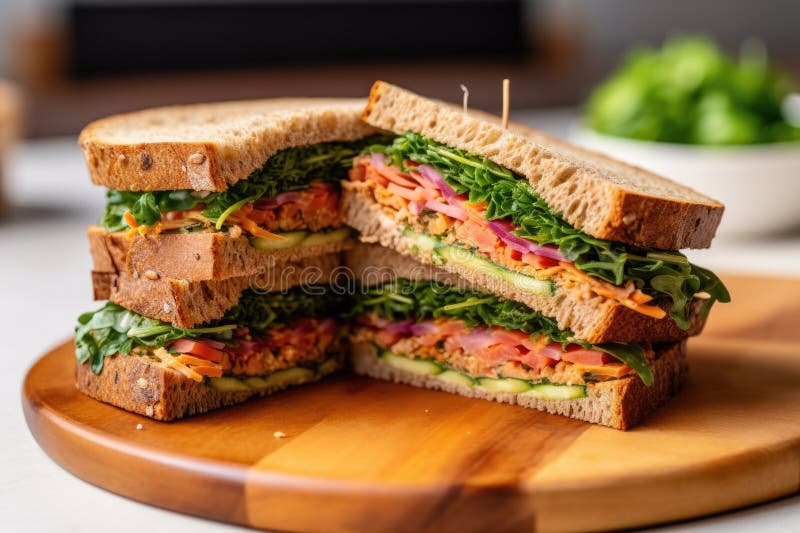 Vegan Sandwich with Plant-based Deli Slices Stock Photo - Image of food ...