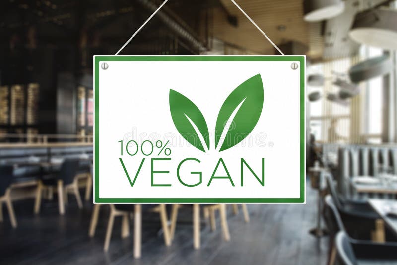A Vegan Sign in Front of a Restaurant, Cafe or Bistro Stock Photo ...