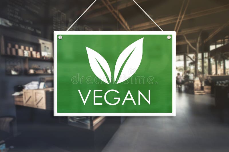 A Vegan Sign in Front of a Restaurant, Cafe or Bistro Stock Image ...