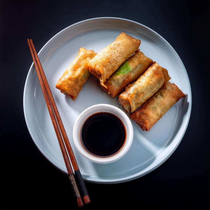 Vegan Spring Rolls, AI Generated Stock Illustration - Illustration of ...